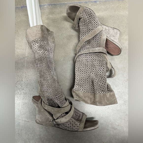 Shoes | Wedge Open Toe Boots | Poshmark